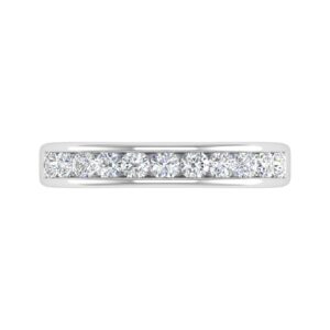 FINEROCK 1/2 Carat Channel Set Diamond Wedding Band Ring in 950 Platinum (Ring Size 6.5)