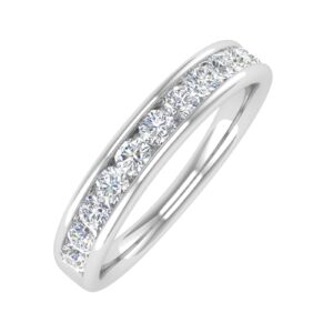 finerock 1/2 carat channel set diamond wedding band ring in 950 platinum (ring size 6.5)