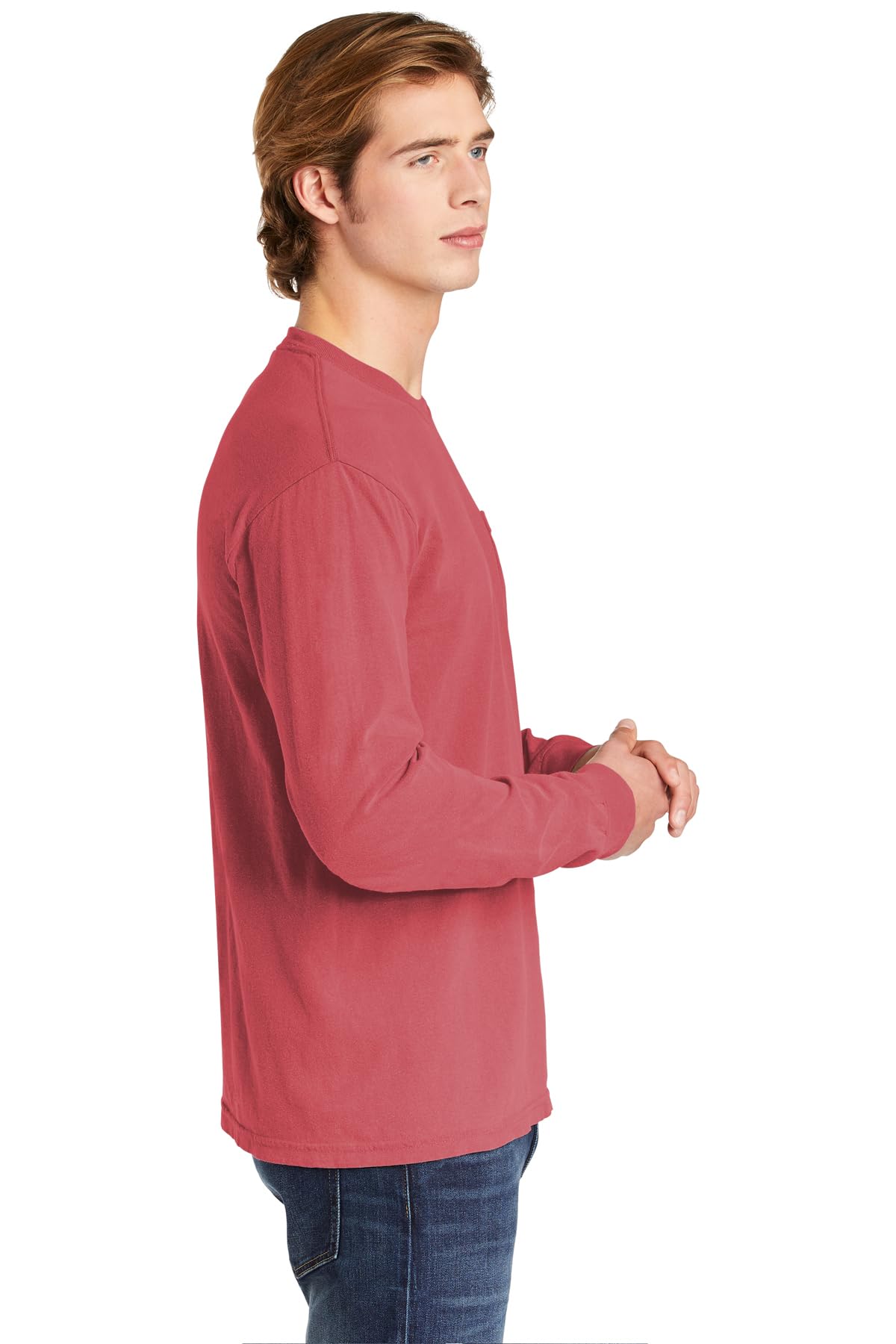 Comfort Colors 6.1 oz. Long-Sleeve Pocket T-Shirt (C4410) Crimson L