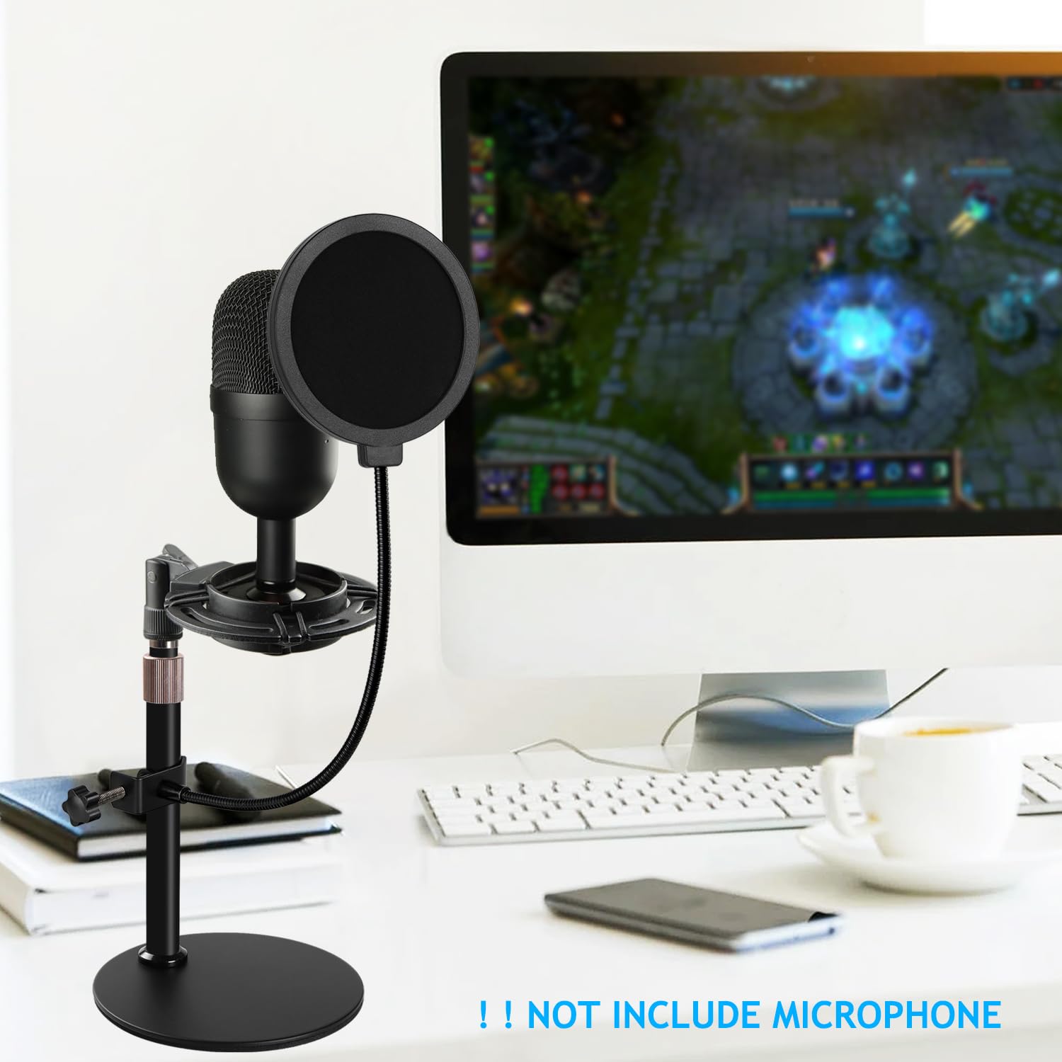 Razer Seiren Mini Desktop Mic Stand with Upgraded Shock Mount, Pop Filter, Adjustable Microphone Stand to Improve Your Sound Quality Razer Seiren Mini USB Streaming Mic Table Stand