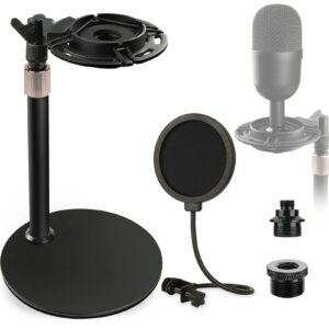 razer seiren mini desktop mic stand with upgraded shock mount, pop filter, adjustable microphone stand to improve your sound quality razer seiren mini usb streaming mic table stand