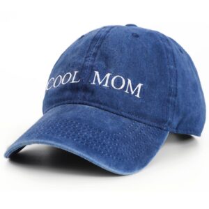 cool mom hat, gift for mothers day brithday christmas mama hats for women, embroidery distressed mom hat baseball caps blue