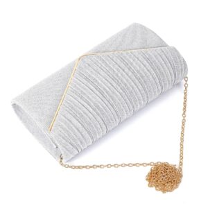 Gionforsy Evening Clutch Bag for women Sparkling Clutch Purse Roaring 20s Gastby Bag for Wedding Cocktail Dance Party (Style3-Silver)