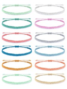 long tiantian 12pcs bracelets for womens summer bracelets for beach surfer bracelets set summer essentials for womens waterproof bracelets for women(u-12pcs-string bracelets)