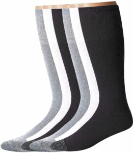 diamond star tube socks men 6 pairs premium cushion cotton over the calf athletic knee high socks for men 13-16 (multi colors 2 black,2 grey,2 white)