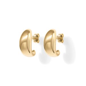 PAVOI 14K Dome Hoop Huggies (Dome, Yellow Gold)