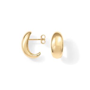 pavoi 14k dome hoop huggies (dome, yellow gold)