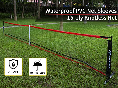 Hoverphenix Pickleball Set with Net for Driveway, Portable Regulation Size Pickleball Net System with Paddle Set of 4, Outdoor Pickleballs, Carry Bag, Weather Resistant Metal Frame