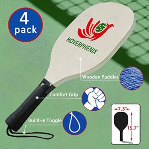 Hoverphenix Pickleball Set with Net for Driveway, Portable Regulation Size Pickleball Net System with Paddle Set of 4, Outdoor Pickleballs, Carry Bag, Weather Resistant Metal Frame