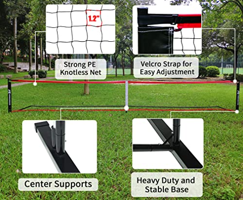 Hoverphenix Pickleball Set with Net for Driveway, Portable Regulation Size Pickleball Net System with Paddle Set of 4, Outdoor Pickleballs, Carry Bag, Weather Resistant Metal Frame