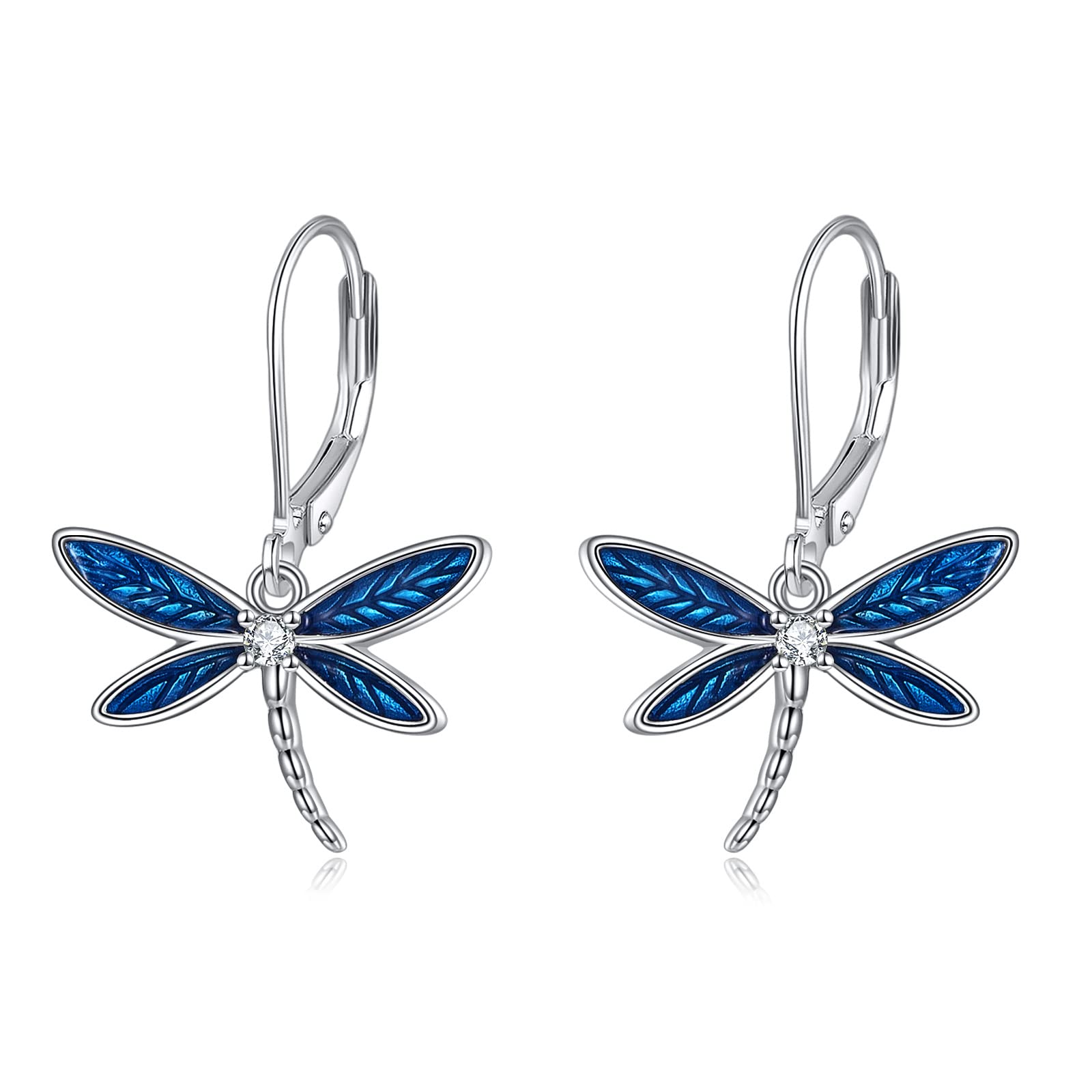 Dragonfly Earrings Sterling Silver Dragonfly Dangle Drop Earrings Dragonfly Jewelry Birthday Gifts for Women