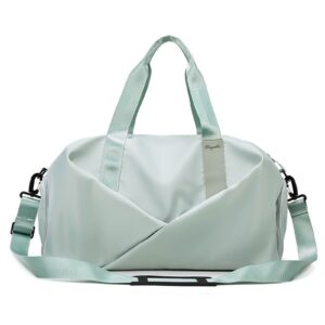 duffle bag, gym bag for women, separate shoes compartment yoga bag, wet and dry separation beach bag (large, mint green)