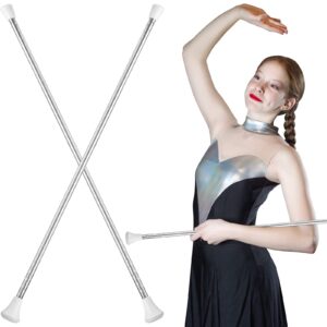 hydren twirling baton unisex gymnastics dance baton metal baton marching band baton parade baton stick for talent shows, artistic dancing, baton twirling(26 inch,white)