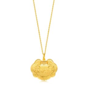 CHOW SANG SANG 999.9 24K Solid Gold Price-by-Weight 10.92g Gold Longevity Pendant for Women 79695P | [Not Include the Necklace]