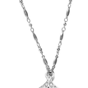 Hidden Hollow Beads Snap Interchangeable Women's Fashion Jewelry Necklace, 18" or 24" long, Fancy STRONG Stainless Steel Chain. Comes in a gift box. (24 Inch Chain, Swirls)