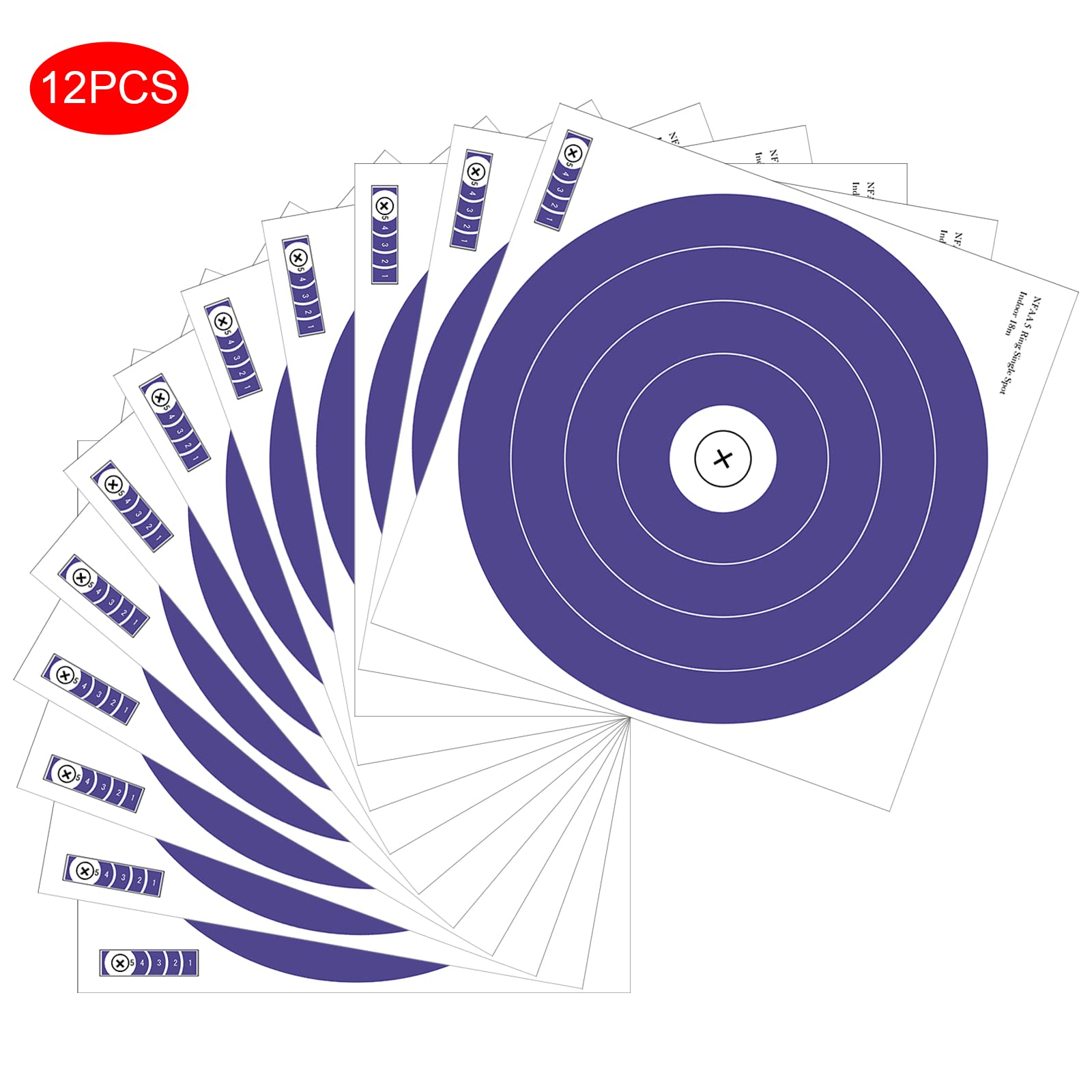 Cosmos 12 Pcs Archery Targets Paper 40cm Standard Archery Targets Compatible with NFAA 5 Ring Single Spot 300 Round Target Face Bow Arrow Paper Target for Archery Training Competition Target Practice