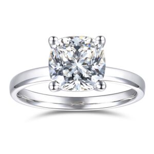 cgsring 3 carat cushion cut moissanite rings, cushion cut moissanite engagement ring, 3ct moissanite rings (11)