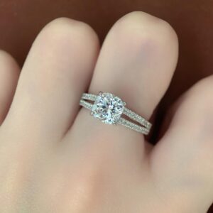 CGSRING 2 Carat Moissanite Engagement Ring Cushion Cut Moissanite Rings Cushion Moissanite Engagement Ring (10)