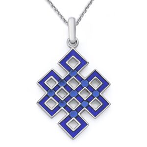 pome eternal knot pendant necklace in sterling silver, endless knot, made in america (22" necklace)