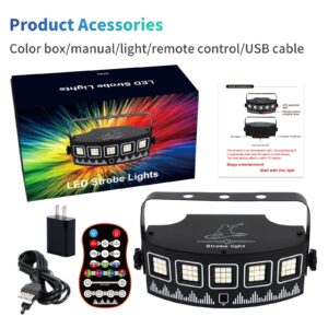 YSH Strobe Light with Remote for Parties,USB Powered Sound Activated&Speed Control &Timing Flashing Lights,45 Super Bright RGB LEDs Stage Lighting for Room Dance Party DJ Karaoke Xmas Wedding Show