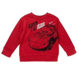 disney pixar cars lightning mcqueen toddler boys fleece sweatshirt red 3t