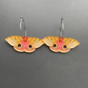 Pingyongchang 4 Pairs Butterfly Colorful Acrylic Earrings Cute Insect Moth Wing Earrings for Women Summer Vacation Jewelry-B