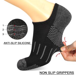 Heatuff No Show Socks Men 7 Pairs Low Cut Athletic Cushion Non Slip Breathable Socks