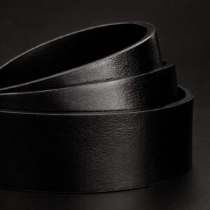 maikun Mens Casual Dress Belt, Mens Leather Belt, PU Leather Belt Men, Black Waist Belt, for waist size 33-36''