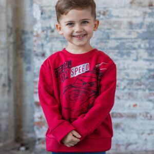 Disney Pixar Cars Lightning McQueen Toddler Boys Fleece Sweatshirt Red 3T