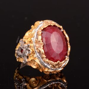 Real Natural Ruby Gemstone Ring, 16.65 Carat, Birthstone Ring For Men, Genuine Gemstone Ring, Sterling Silver Ring