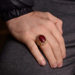 Real Natural Ruby Gemstone Ring, 16.65 Carat, Birthstone Ring For Men, Genuine Gemstone Ring, Sterling Silver Ring