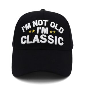 funny retirement gifts trucker hat for men women, unique birthday gift i'm not old i'm classic baseball cap for dad, old man