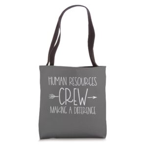 human resources crew hr team employee appreciation stuff tote bag