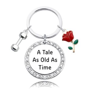 a tale as old as time jewelry beauty and the beast keychain beauty and the beast fans gift movie inspired gifts (a tale as old ks)