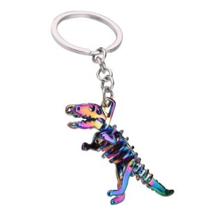 kapitomanio creative skull dino keychain for men bags backpack car key pendant, metal dinosaur keychains for boys men gifts