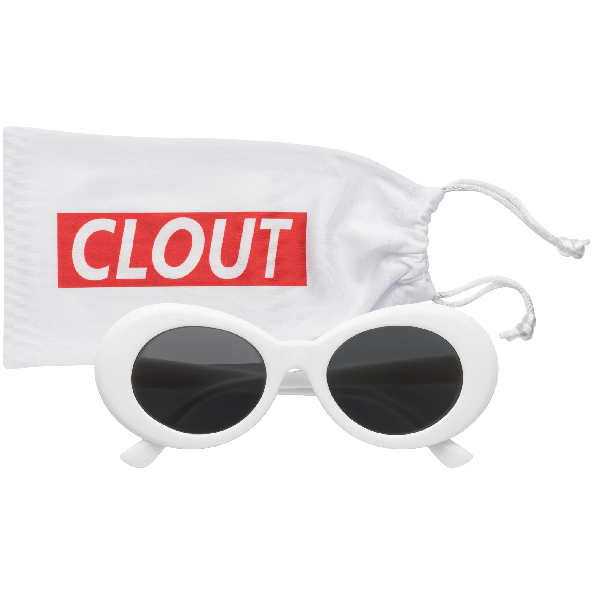 Clout Goggles Glasses Oval Retro Kurt Cobain Sunglasses Meme Jackie O Style Round Vintage Y2K Mod smp