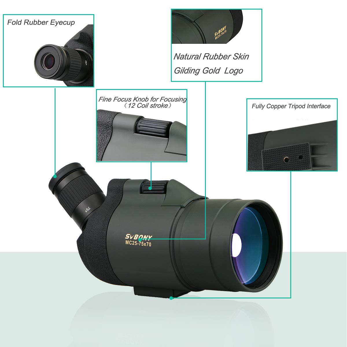 SVBONY SC001 WiFi Spotting Scope Camera Bundle with SV41 Mak Spotting Scope and SA404 Adapter for Bird Watching