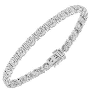 beyond brilliance illusion set 1/4 carat round cut natural diamond tennis bracelets for women in sterling silver jewelry | timeless design | gift for her | gift box included