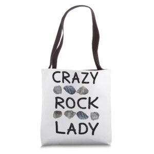 rock lady geologist rockhounding rock collecting tote bag