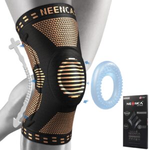 neenca copper knee brace for knee pain, knee support with patella pad & side stabilizers, compression knee sleeve for sport, workout, arthritis, acl, joint pain relief, meniscus tear- fsa/hsa eligible