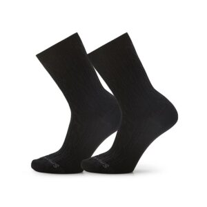 smartwool everyday zero cushion merino wool cable crew socks for men and women (2 pack)