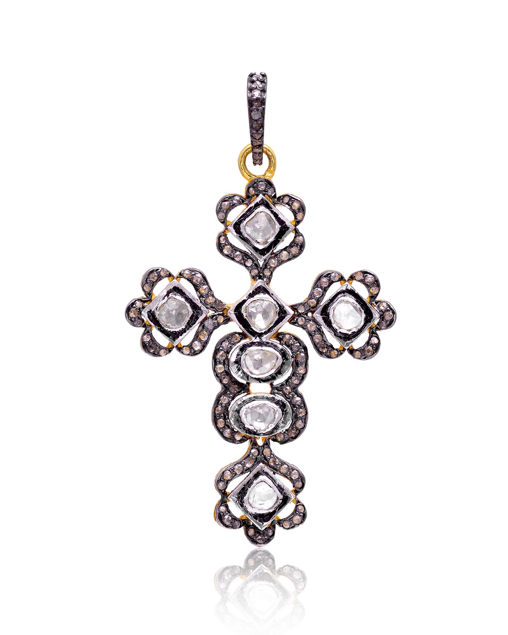 Shweta Creations Diamond Studded Cross 925 Sterling Silver pendant | 0.95 Cts Natural Diamond (I2-I3 Clarity) pendant | Ideal Gift for Her