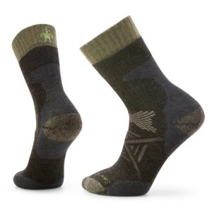 smartwool men's hunt extra cushion merino wool tall crew socks, military olive, x-large