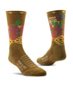 farm to feet silver city lightweight 3/4 technical hike crew merino wool socks (large, breen)