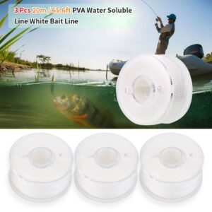 Water Soluble Line,PVA Bait Line,Water Soluble PVA White Bait Line Funnel System, 20m Fishing String Tape Tool Accessory, for Binding Fishing Bait Bags(3pcs), PVA Bait Line,Water Soluble Line,Wat