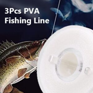 Water Soluble Line,PVA Bait Line,Water Soluble PVA White Bait Line Funnel System, 20m Fishing String Tape Tool Accessory, for Binding Fishing Bait Bags(3pcs), PVA Bait Line,Water Soluble Line,Wat