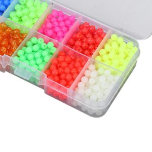 Plastic Assorted Round Float Glow Beads Fishing Bait Eggs Tackle Lures Tools Accessory For Outdoor Fishing,1000pcs/Box Fishing Beads, 1000pcs/Box Fishing Beads, Plastic Assorted Round Glow Fishi