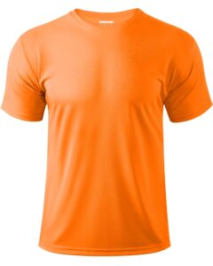 boladeci swim shirts for men rash guard short sleeve tshirts summer sun uv protection clothing orange sport workout gym athletic shirts tees