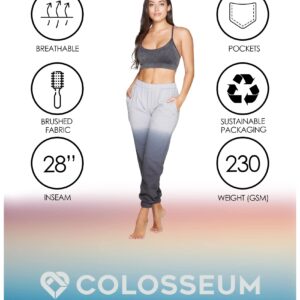 Colosseum Active Women's Aubrey Comfy Fleece Ombre Dip Dye Jogger Pant with Pockets (Black, Medium)