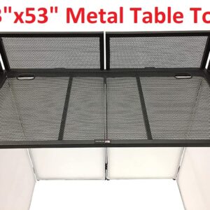 Jumbo 53" Wide DJ Event Facade White/Black Scrim Booth Two Top Corner Table Tops 23"x53" Table! Padded Carrying Case! All Aluminum Build!